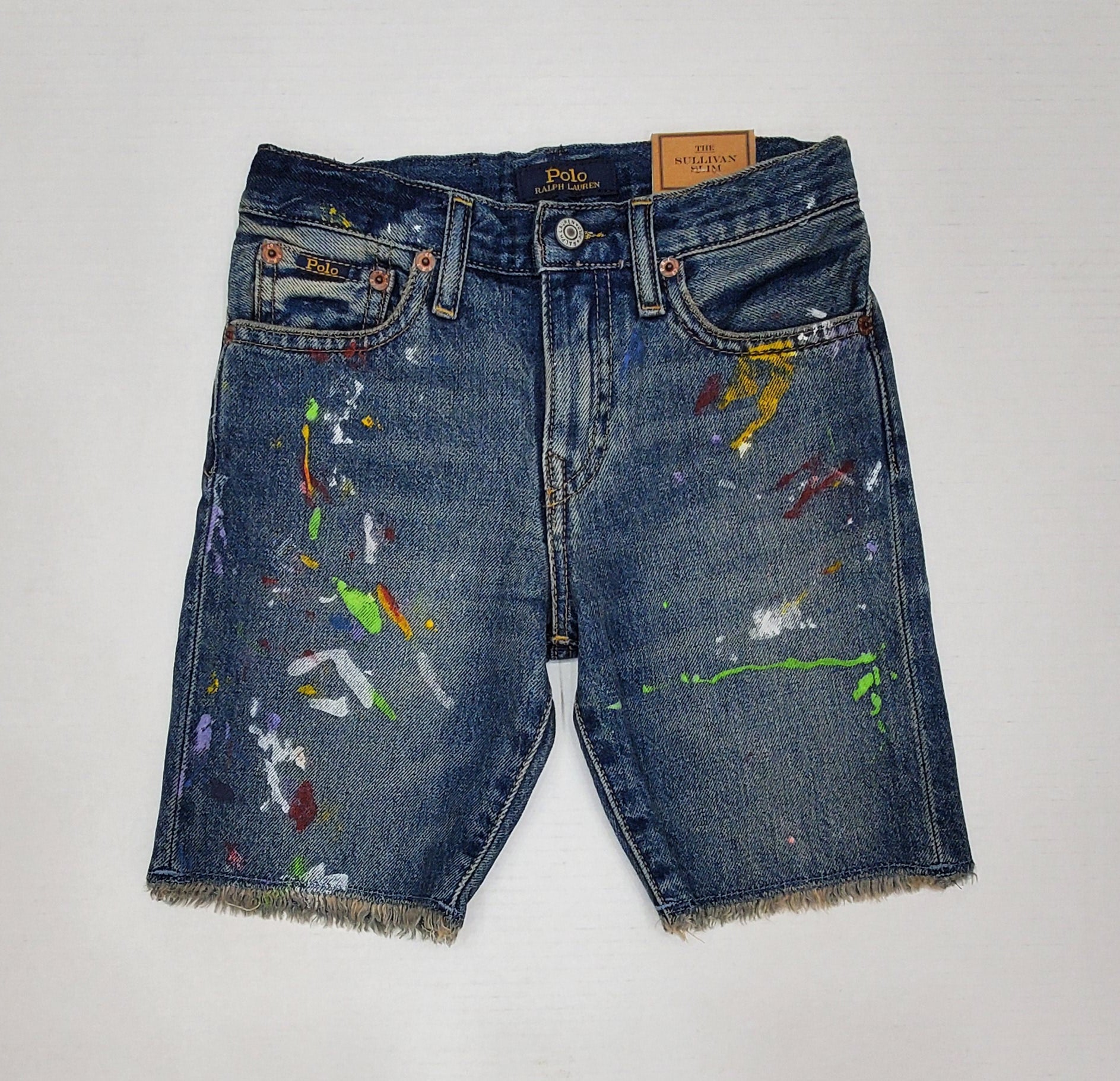 Kids Polo Ralph Lauren Paint Splatter Jean Shorts (8-20) | Unique Style